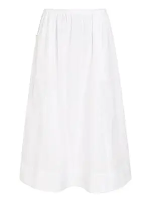Vince Scalloped Hem Midi Skirt - White