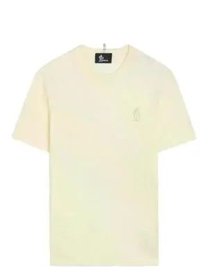 Moncler Logo Patch Slub Texture T-shirt - Neutrals
