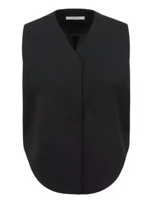 THE ARKOW Leah Curved-hem Vest - Black