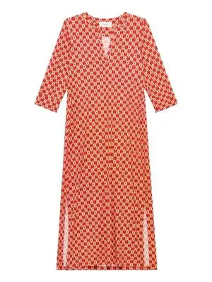 Malìparmi Diamond Glow Patterned Midi Dress - Red