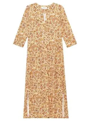 Malìparmi Shell Print Midi Dress - Orange