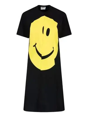 Moschino Smiley Patch T-shirt Dress - Black
