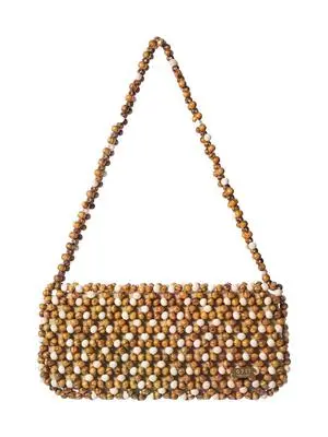 0711 TBILISI May Beaded Shoulder Bag - Brown