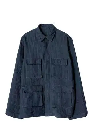 MAHARISHI Sashiko-stitch Pocket Shirt - Blue