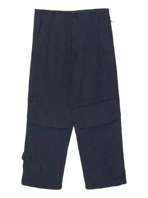 MAHARISHI Sashiko-stitched Drawstring Trousers - Blue