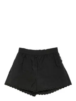 Cecilie Bahnsen Floral Embellished Scalloped Shorts - Black