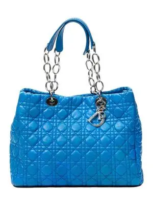 Dior Cannage Quilting Tote Bag - Blue