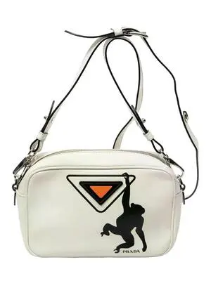 Prada Monkey Print Shoulder Bag - White