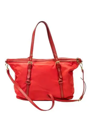 Prada Buckled Tote Bag - Red