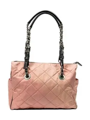 Prada Quilted Chain-link Tote Bag - Pink