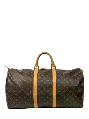 LOUIS VUITTON Monogram Keepall Holdall Bag - Brown