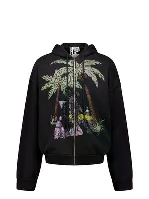 Natasha Zinko Rhinestone Embellished Zip-up Hoodie - Black
