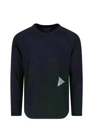 AND WANDER Raglan Sleeve Logo Print T-shirt - Black