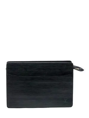 LOUIS VUITTON Textured Clutch Bag - Black
