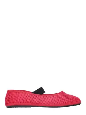 DROGHERIA CRIVELLINI Mesh Elastic-strap Ballet Flats - Red