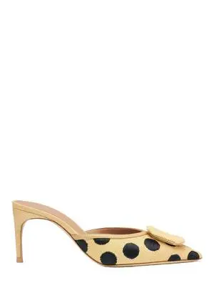 MALONE SOULIERS Mona Polka-dot Buckle Detail Mules - Neutrals