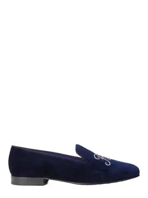 Ralph Lauren Purple Label Alonzo Bullion-embroidered Velvet Loafers - Blue