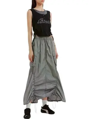 MINI CREAM Layered Effect Tank Top - Black