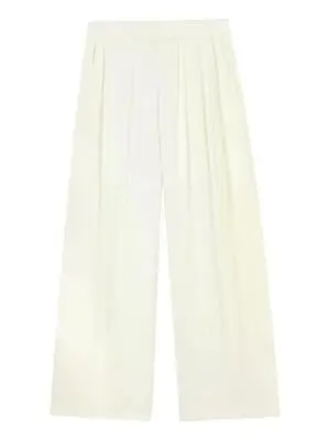TOUT A COUP Elasticated Waistband Wide-leg Trousers - White