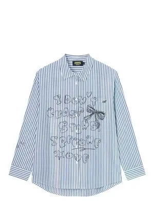 MINI CREAM Striped Graphic Print Shirt - Blue