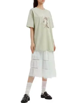 B+AB Cat Print T-shirt - Green