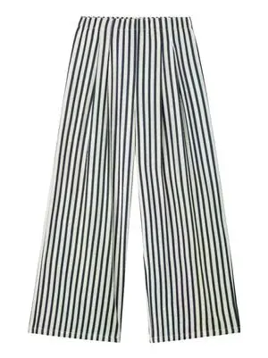 B+AB Striped Wide-leg Trousers - Blue