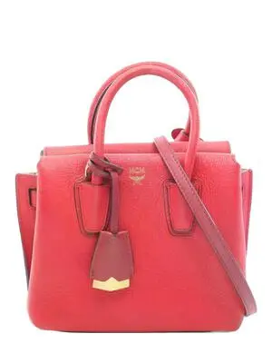 Mcm Mini Milla Two-way Leather Handbag - Red