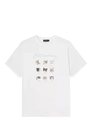 TOUT A COUP Graphic Print Cotton T-shirt - White