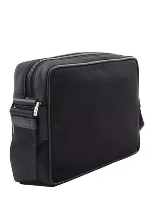 Prada Re-nylon Saffiano Leather Shoulder Bag - Black