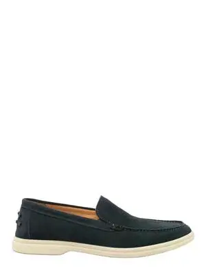 SERGIO MORETTI FIRENZE Stud-embellished Suede Loafers - Blue