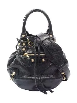 Balenciaga Giant Pom Pon Handbag - Black