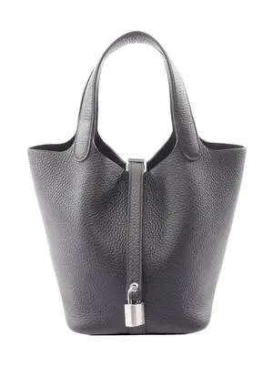 Hermès Hermès 2025 PM Picotan Lock Clemence-Leather Tote Bag Black