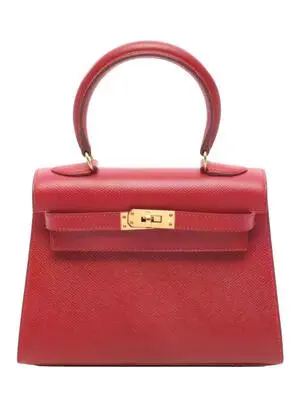 Hermès Mini Kelly Courchevel Tote Bag - Red