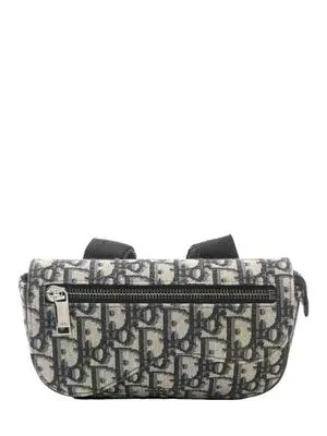 Dior Saddle Pouch Oblique-canvas Clutch Bag - Neutrals