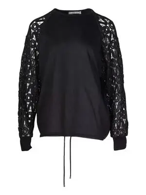 Chloé Lace-panel Sweater - Black
