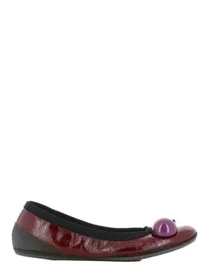 DOVE NUOTANO GLI SQUALI Embellished Patent-leather Ballet Flats - Red