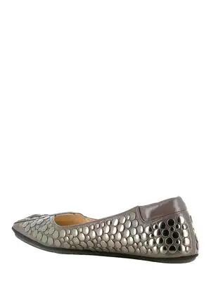 DOVE NUOTANO GLI SQUALI Stud-embellished Ballet Flats - Grey