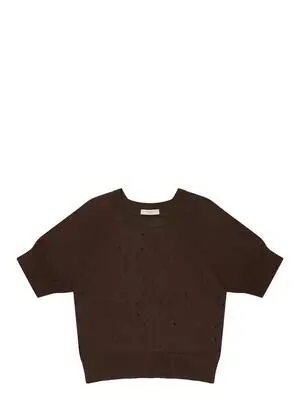 SLOWEAR Diamond Pattern Cotton Sweater - Brown