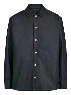 A.p.c. Contrast-stitch Shirt - Blue