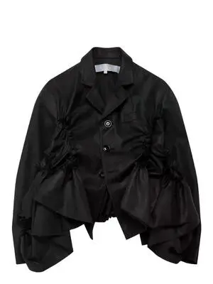COMME DES GARÇONS TAO Ruffled Trim Jacket - Black