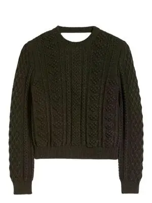JIL SANDER Long Sleeve Crew Neck Sweater - Green