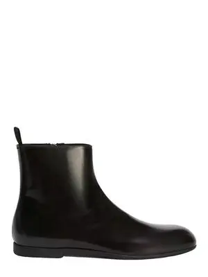 JIL SANDER Leather Ankle Boots - Black
