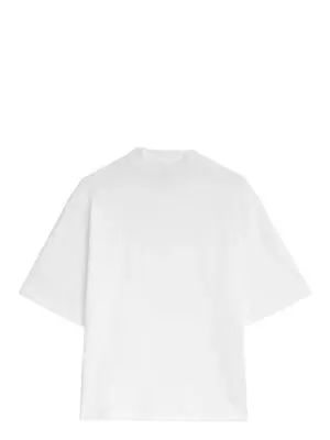 JIL SANDER Mock Neck Boxy-fit T-shirt - White