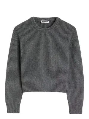 JIL SANDER JIL SANDER Cropped Ribbed Wool Sweater