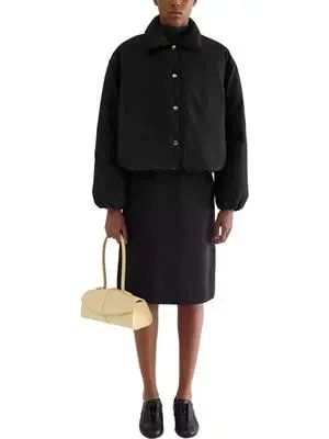 JIL SANDER Padded Jacket With Pointed Collar - Black
