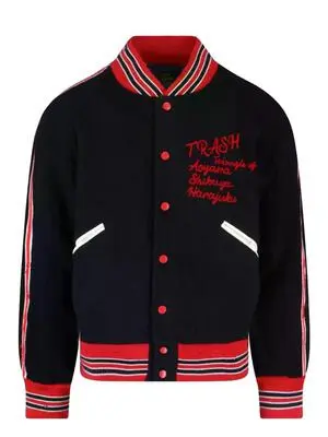 Needles Logo-embroidered Bomber Jacket - Black