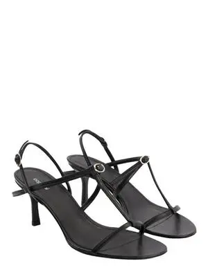 Coperni Floating Leather Heeled Sandals - Black
