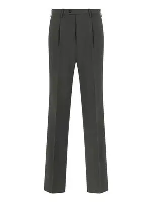 SLOWEAR Pleated Pressed-crease Trousers - Grey