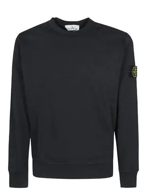 Stone Island Crewneck Logo Sweater - Blue