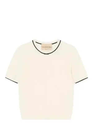 Valentino Garavani Crewneck Short Sleeve Jumper - White
